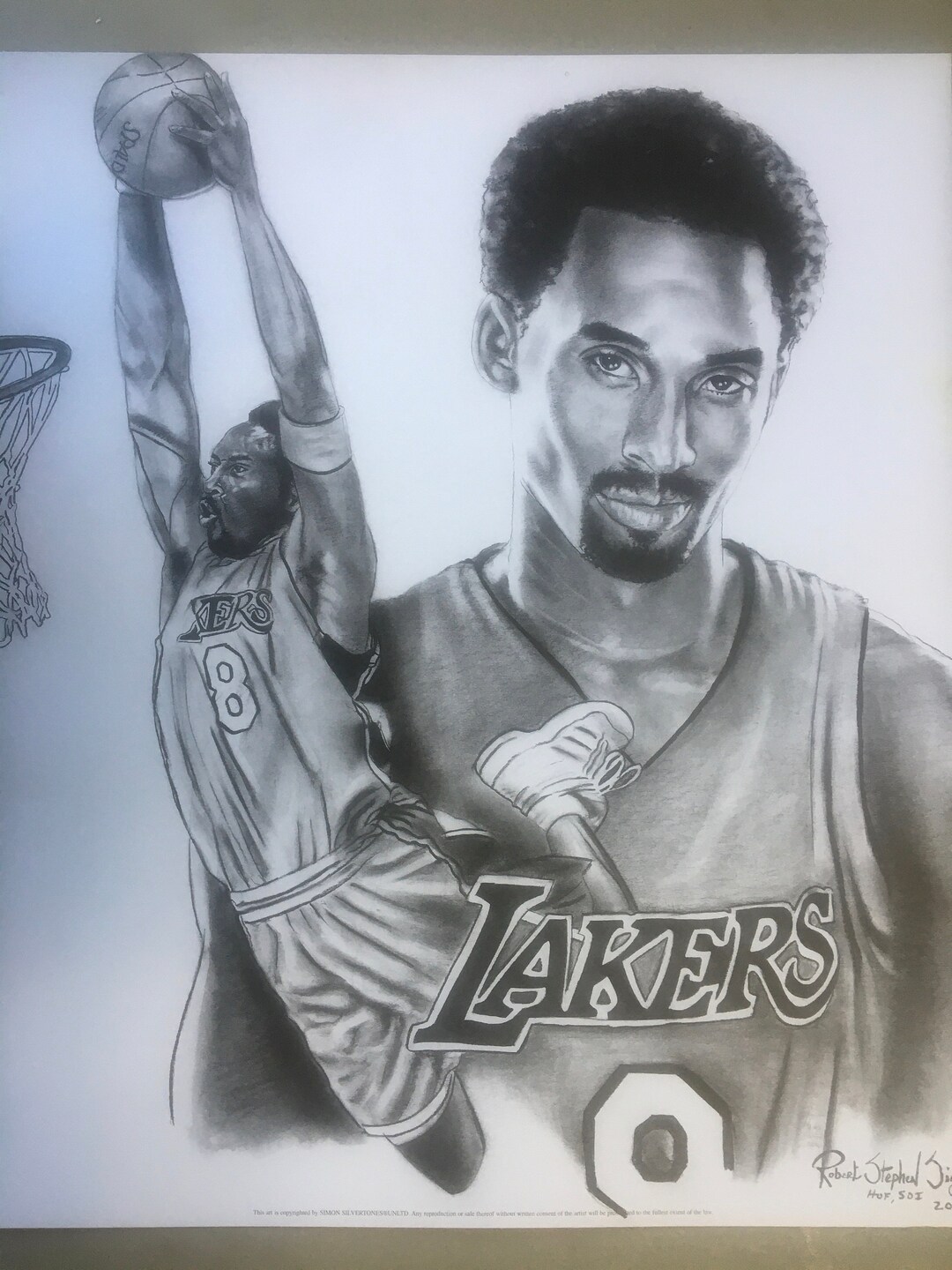 Kobe Bryant Los Angeles Lakers Lithograph Robert Simon Art - Etsy
