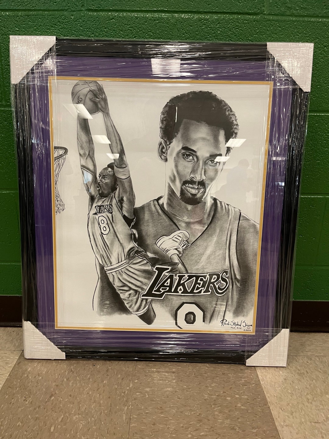 Kobe Bryant Los Angeles Lakers Custom Framed Lithograph Artwork by ...