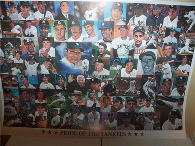 Pride of the Yankees New York Yankee Legends Lithograph Robert Simon ...