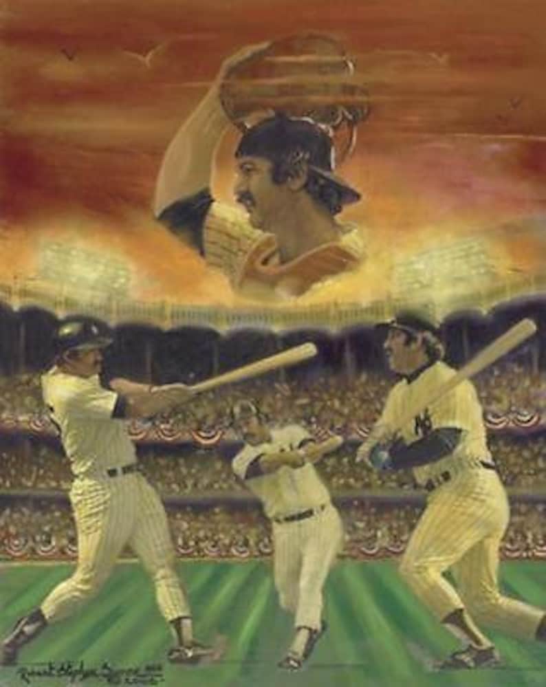 Thurman Munson New York Yankees Lithograph Robert Simon Art - Etsy