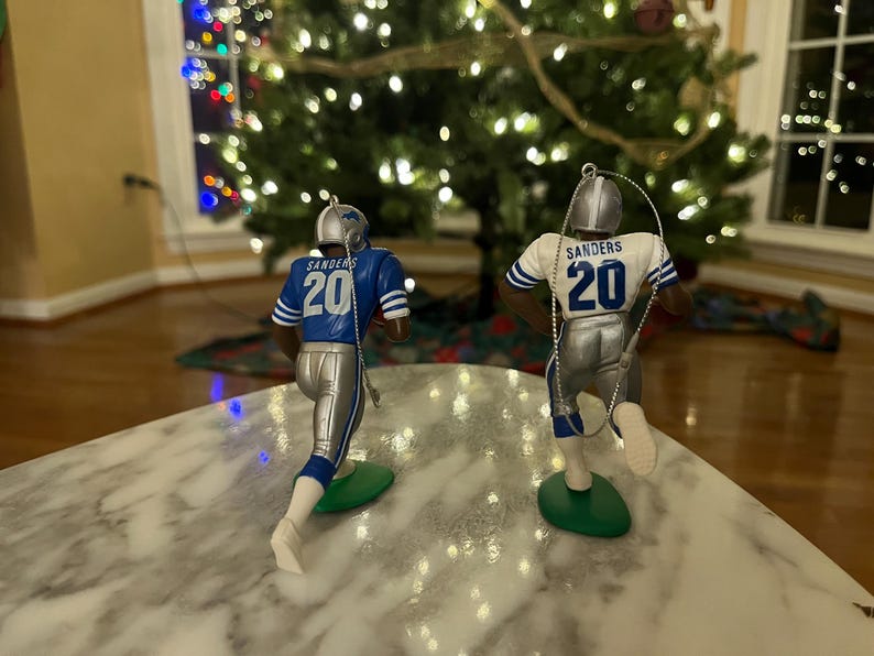 Barry Sanders Home and Away Miniature 5 Inch Custom Made Christmas ...
