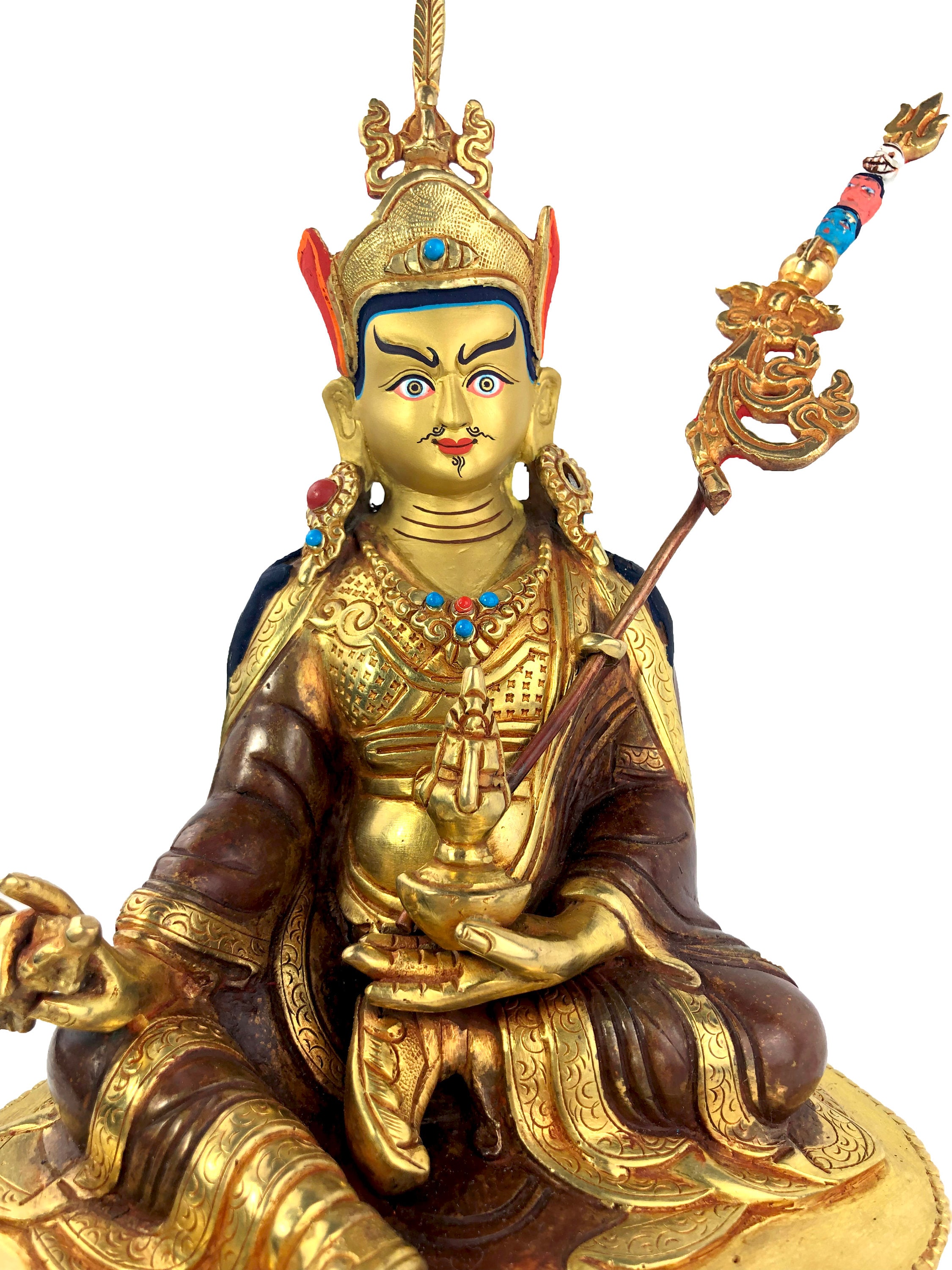 Guru Rinpoche 8.5'' Tibetan Padmasambhava Statue Fine Quality Nepalese ...
