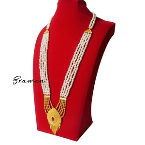 Moti Chandra Haar /nepali Jewelry/gold Plated Ranihaar Necklace |pearl ...
