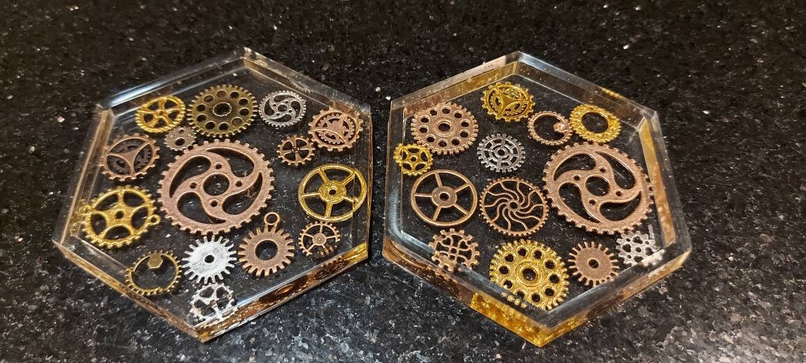 Steampunk Resin Coasters/resin Coasters/trinket Tray/drinks - Etsy UK