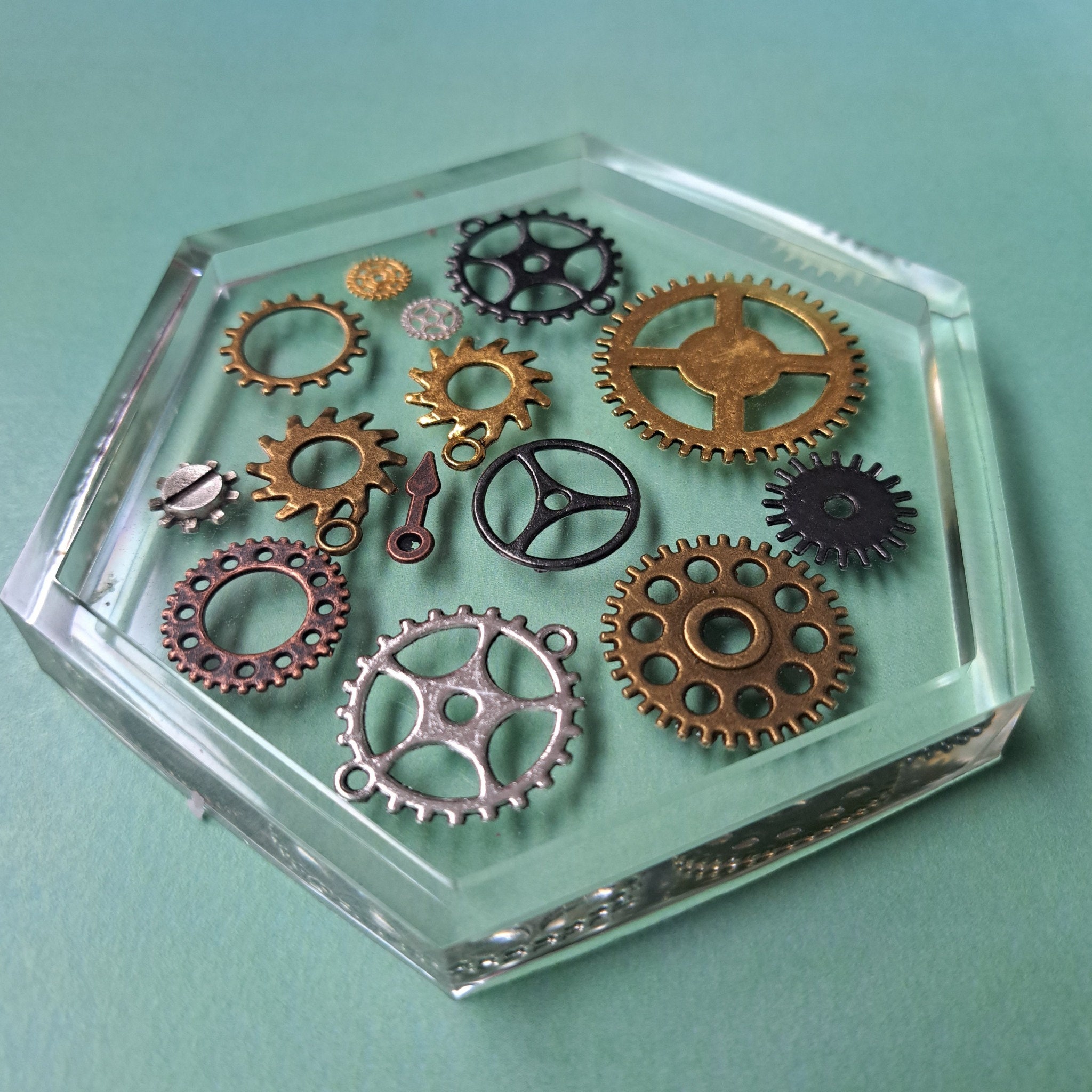 Steampunk Resin Coasters/resin Coasters/trinket Tray/drinks Coasters ...