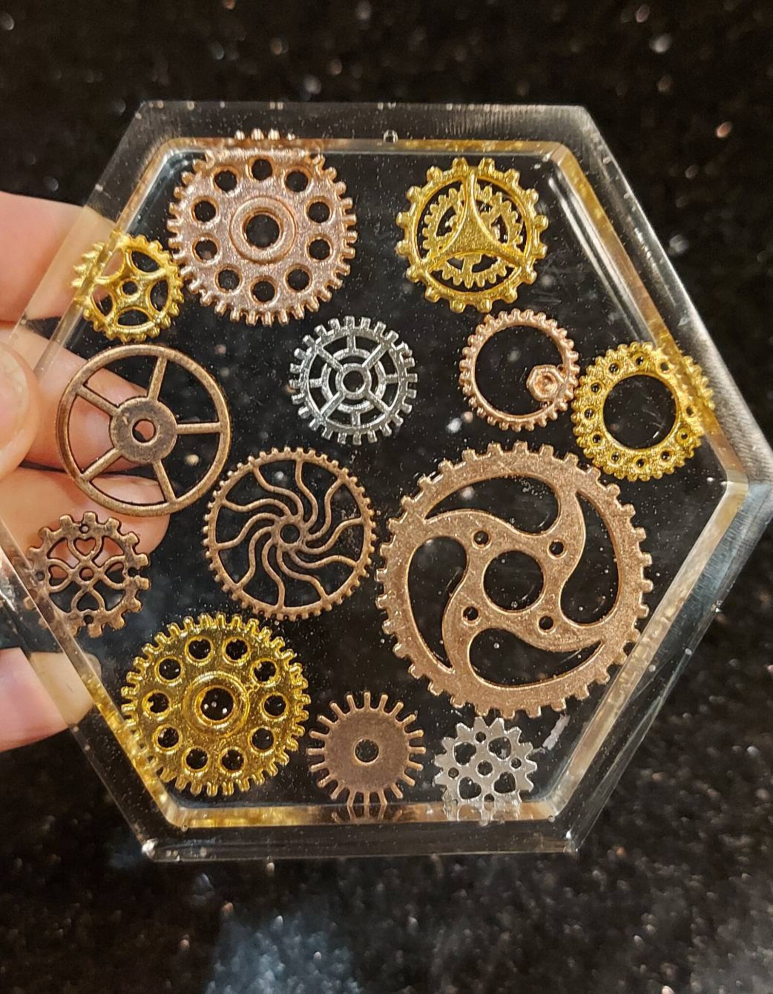 Steampunk Resin Coasters/resin Coasters/trinket Tray/drinks Coasters ...