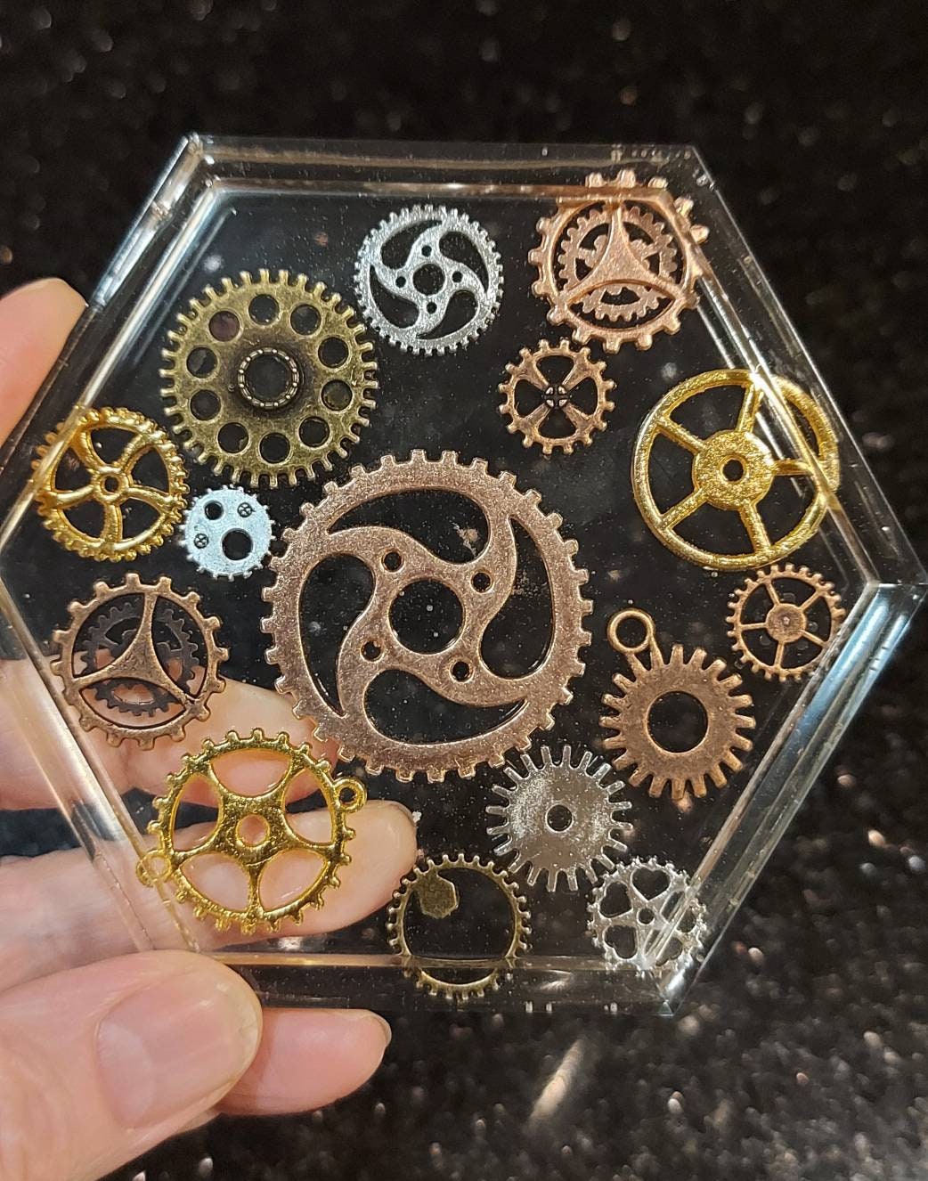 Steampunk Resin Coasters/resin Coasters/trinket Tray/drinks Coasters ...