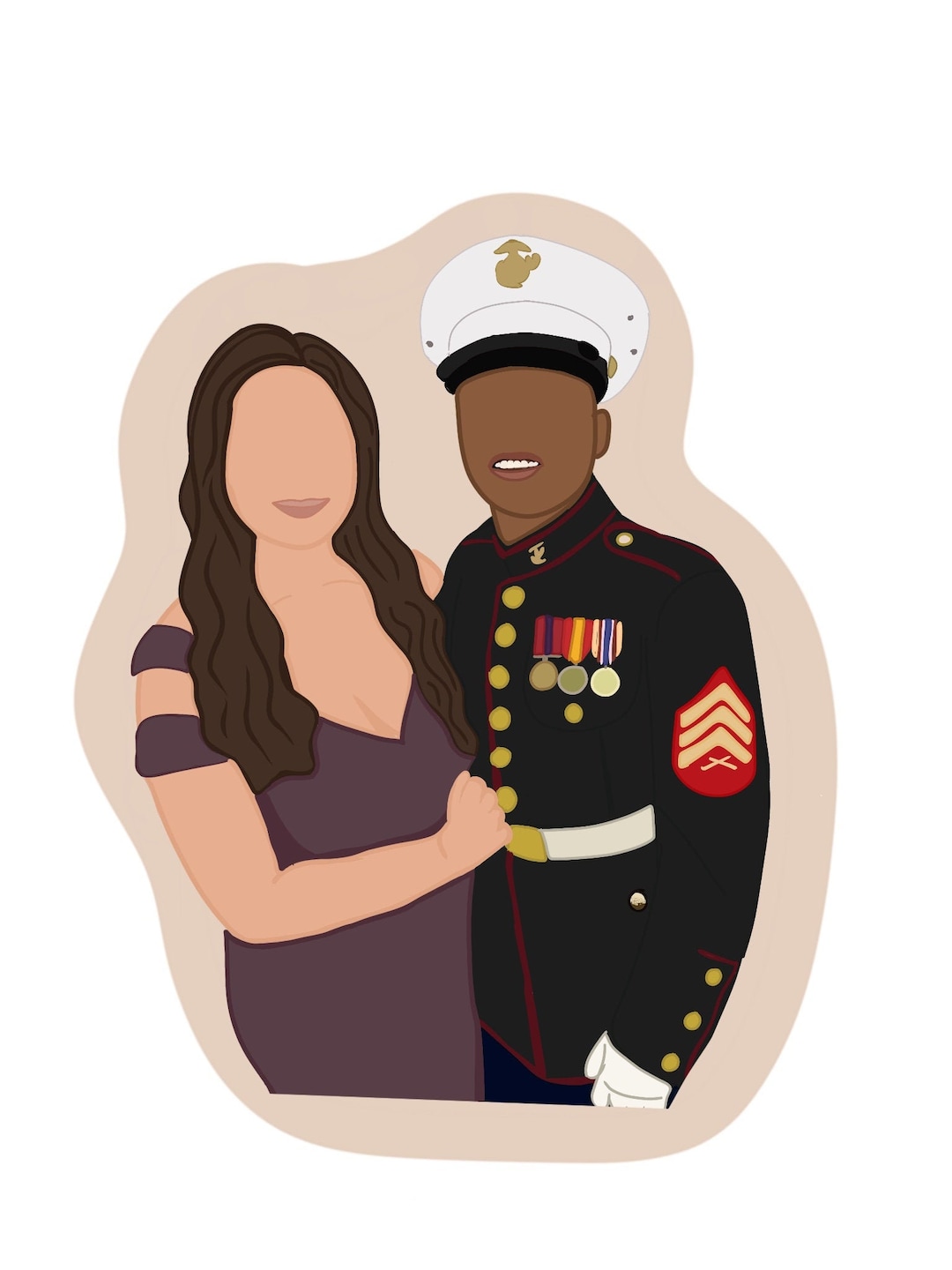 Digital Faceless Portraits (2 or Less) : Ready in 24 Hours! - Etsy