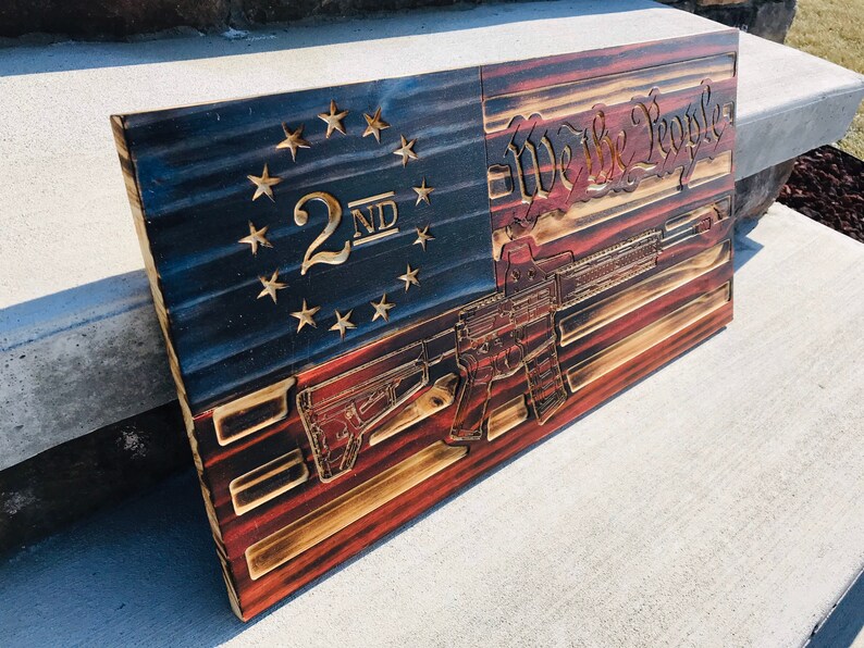 2nd Amendment Wood We the People Flag Patriotic Gun Gift Man - Etsy