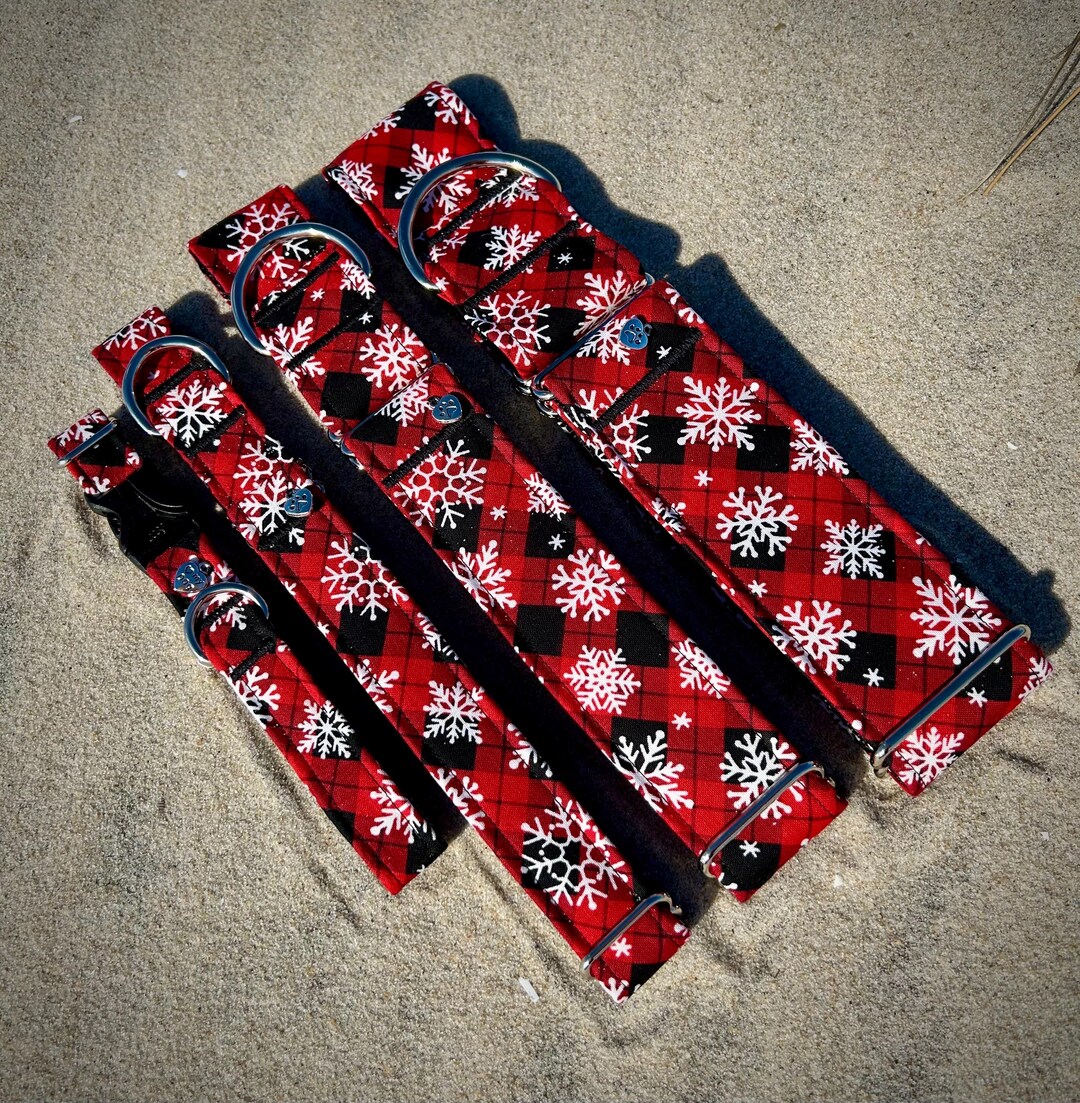 Red Plaid Snowflake Dog Collar - Etsy