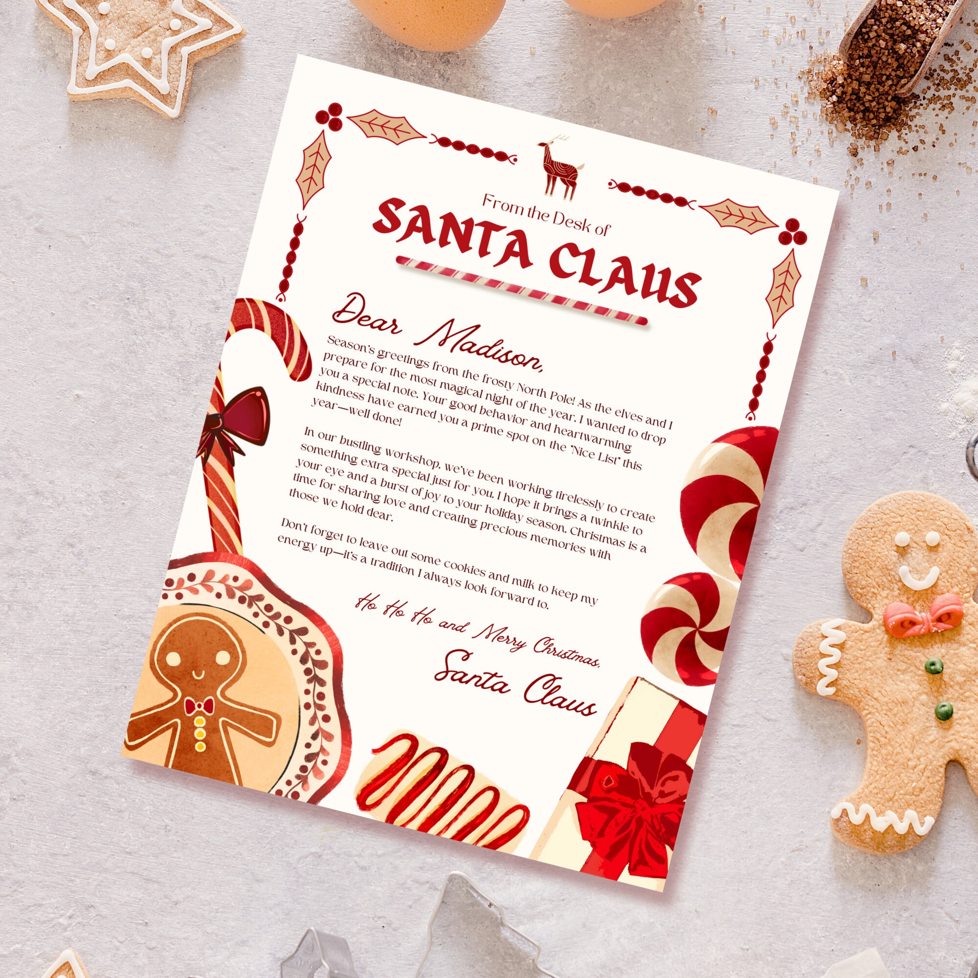Letter From Santa Christmas Magic Printable Editable Letter From Santa ...