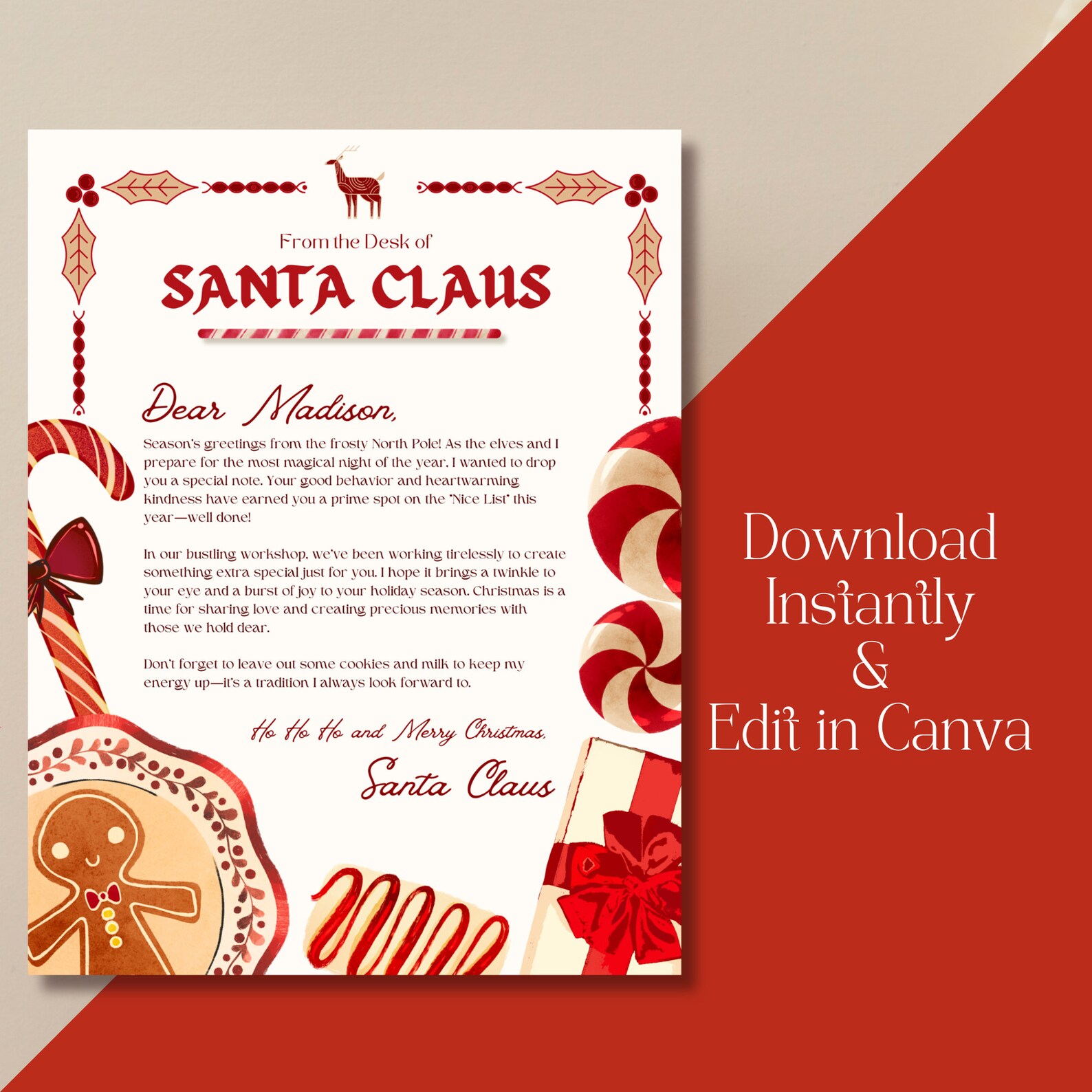 Letter From Santa Christmas Magic Printable Editable Letter From Santa ...