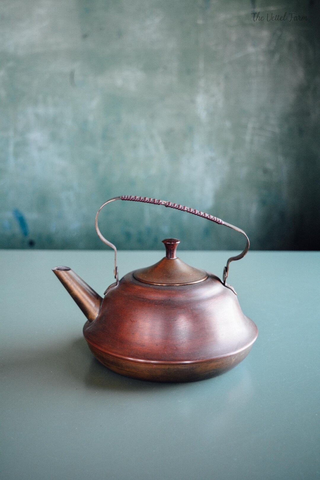 Antique Copper Tea Kettle, Copper Teapot, Leather Handle, Kitchen - Etsy