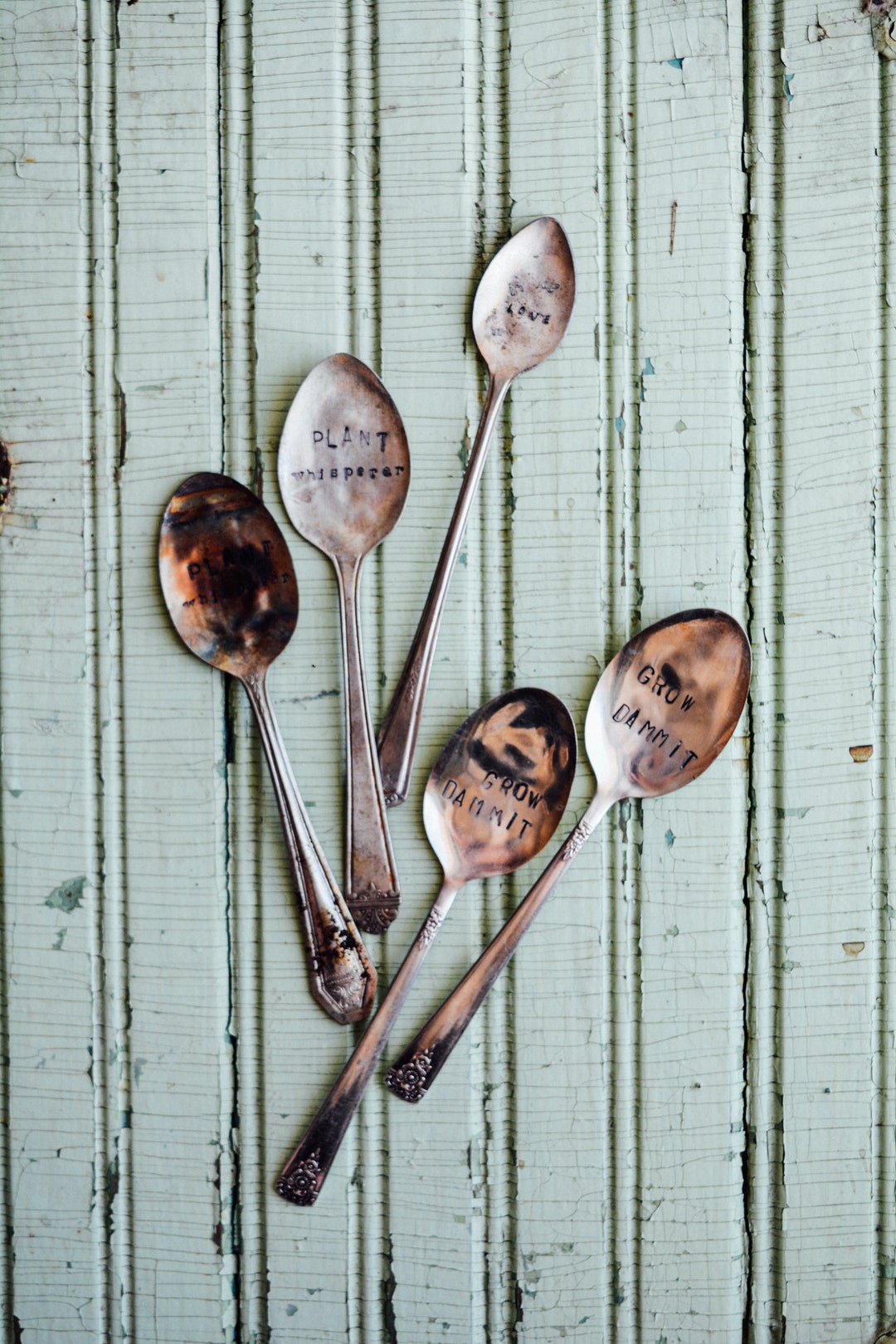 Stamped Vintage Silverware Plant Marker – Garden Decor, Plant Lover ...