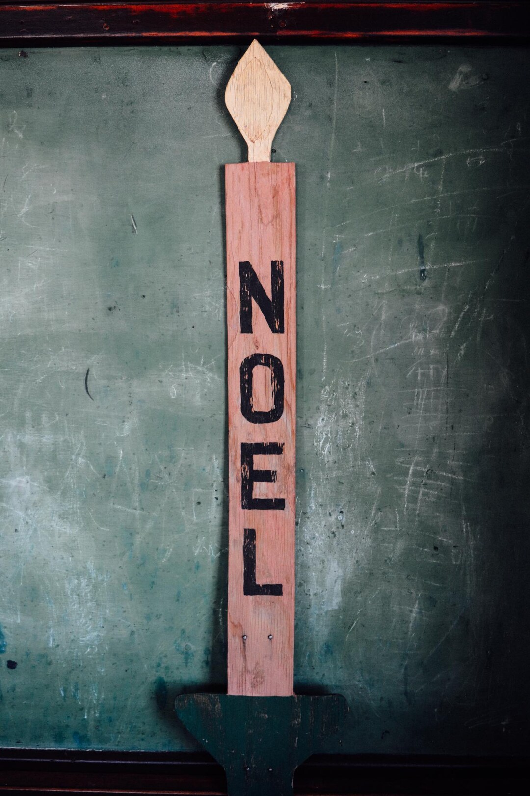 Vintage Christmas Noel Candle Wood Sign: Chippy Paint Decor - Etsy