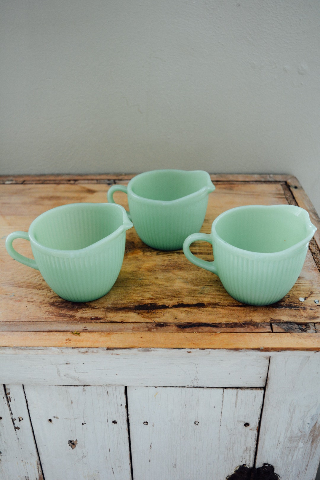Fireking Jadeite Jane Ray Creamer Jadite Depression Glass Anchor ...