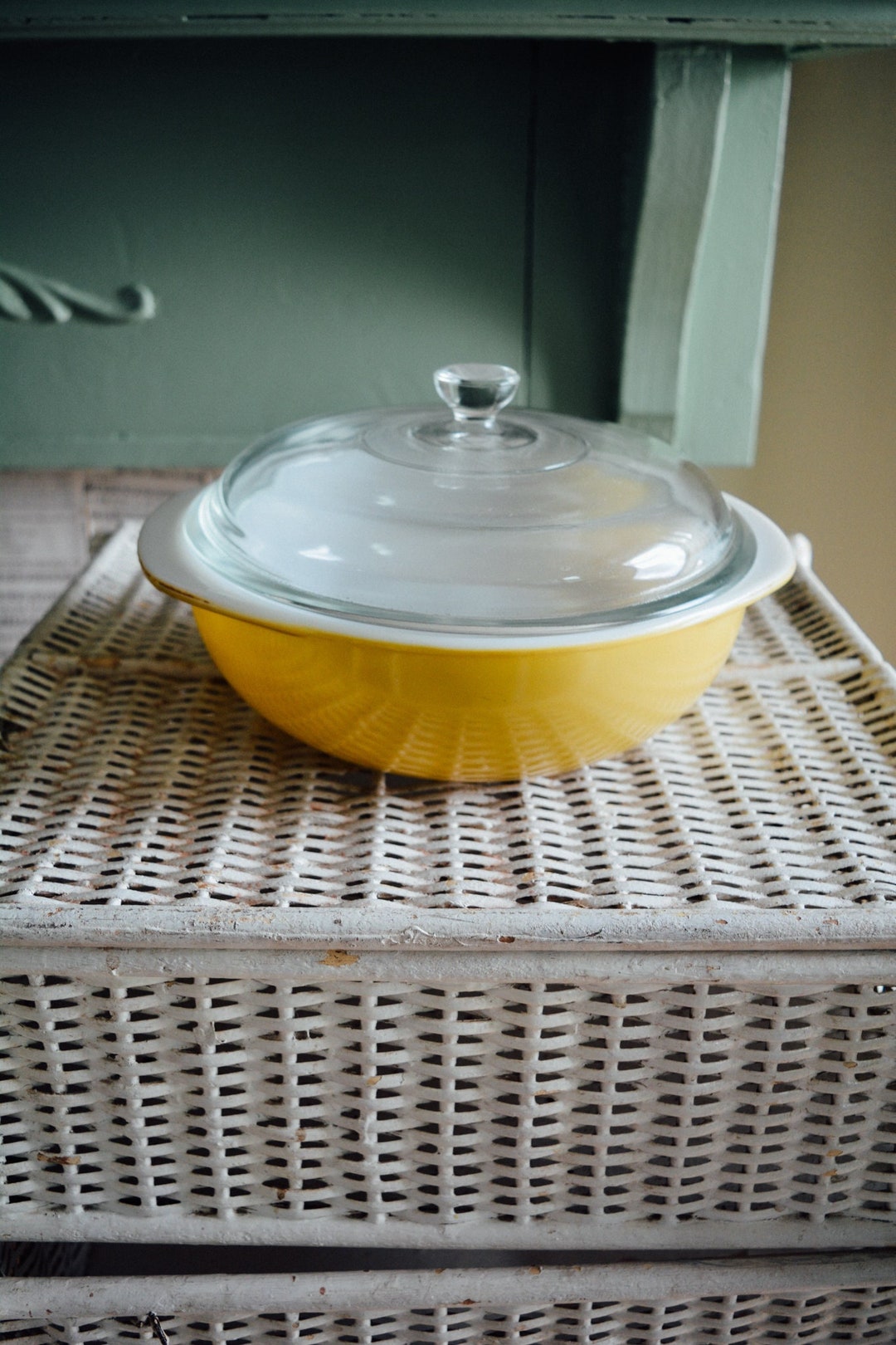 Yellow Golden Pyrex Bowl Casserole Dish Vintage, Vintage 2 Quart Yellow ...