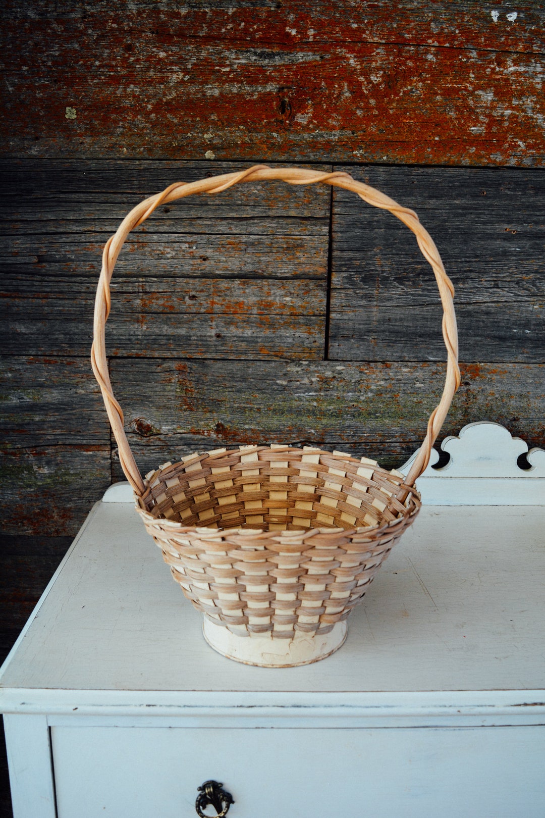 Antique Tin Easter Basket, Vintage Tin Easter Basket, Vintage Tin Woven ...