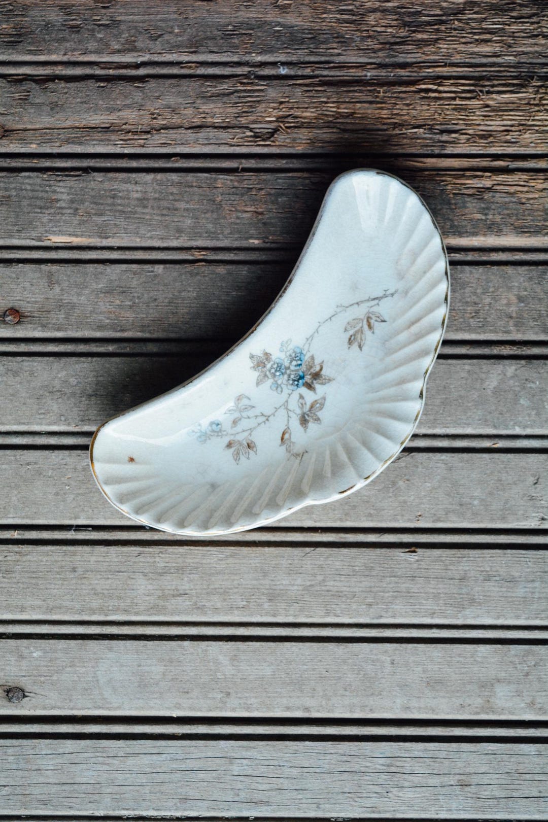 Antique Floral Crescent Bone Dish: Royal Semi-porcelain D&D - Etsy