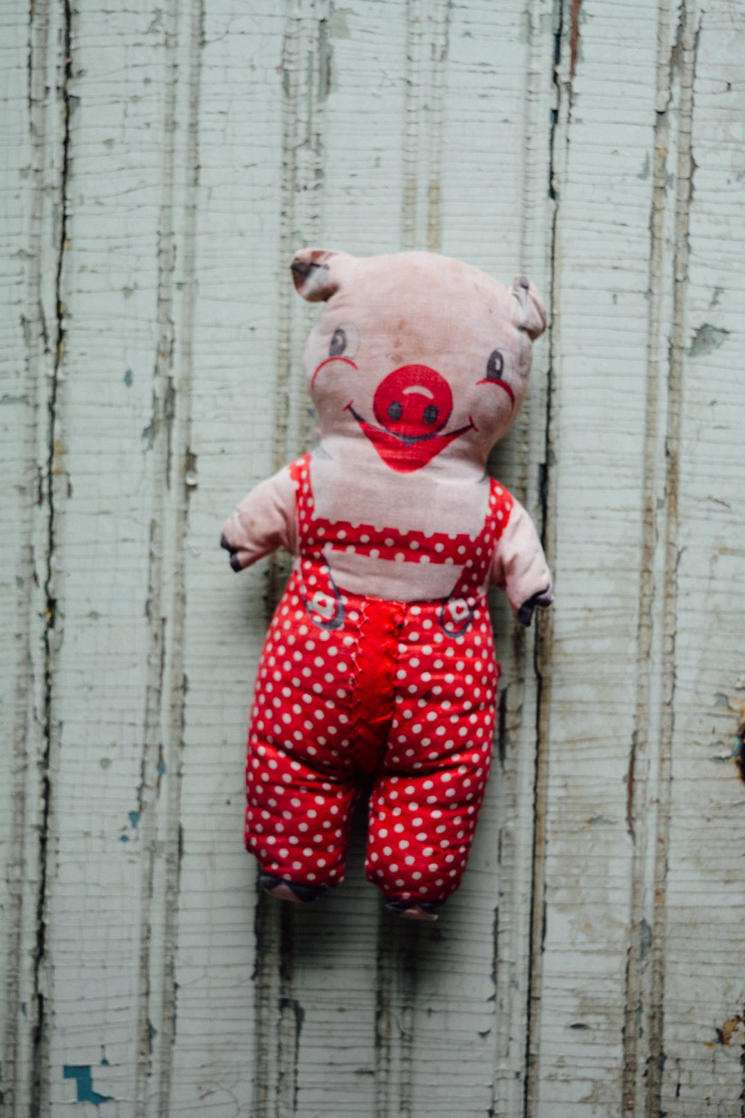 Vintage "three Little Pigs" Plush Pig, Vintage Nursery Toy, Vintage ...