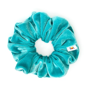 Lush Velvet Scrunchie Turquoise | Handmade Hair Scrunchie, Teal Blue ...