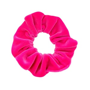 Neon Velvet Scrunchie Hot Pink Handmade Neon Hair Scrunchie | Etsy