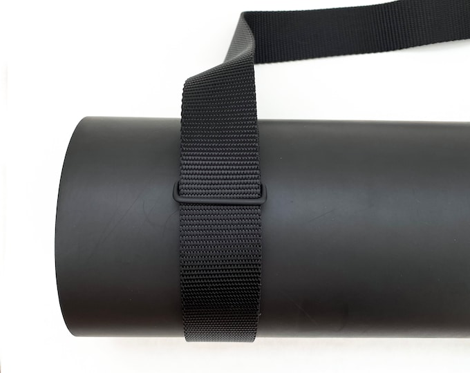 Black Yoga Mat Strap 2-in-1 Mat Carrying Stretching Strap Yoga ...