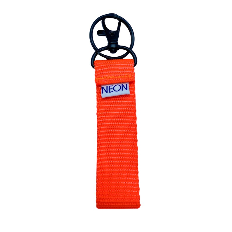 Key Fob Hot Orange Mini Keychain Wristlet, With Swivel Lobster Clasp ...