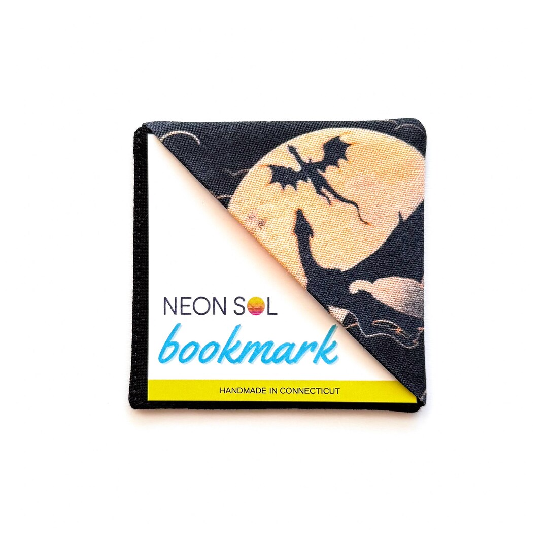 Corner Bookmark, Bonded Dragons | Cotton Fabric, Page Marker, Reader ...