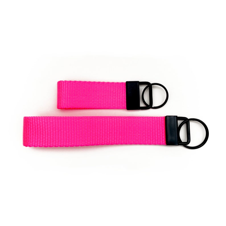 Neon Hot Pink Key Fob Wristlet 3 or 5.5 - Etsy