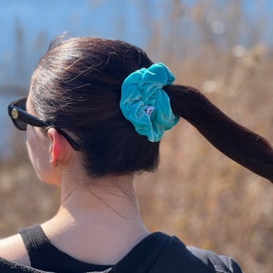 Lush Velvet Scrunchie Turquoise | Handmade Hair Scrunchie, Teal Blue ...
