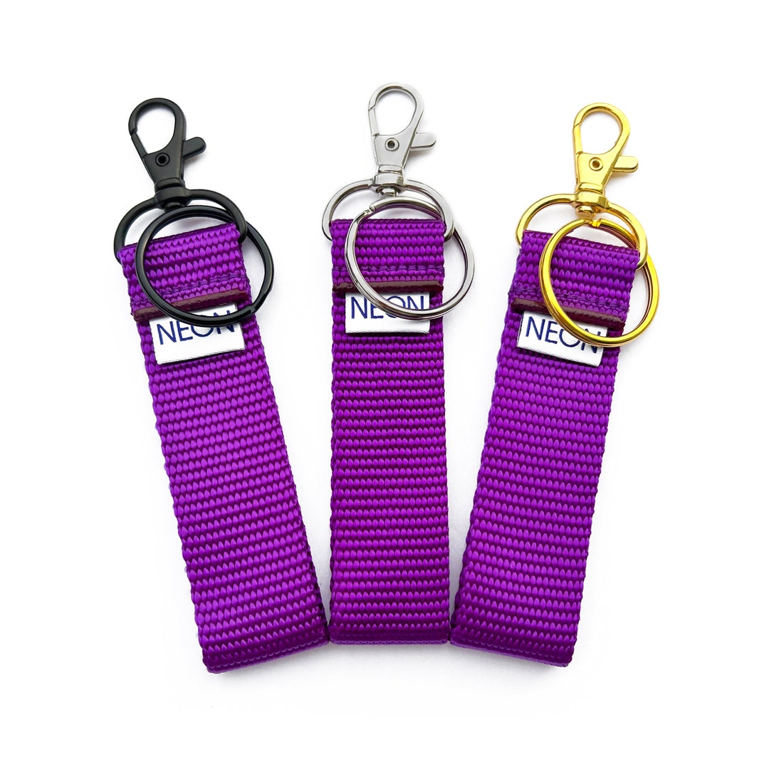Purple Ultraviolet Mini Key Fob, Webbing Keychain, Swivel Lobster Clasp ...