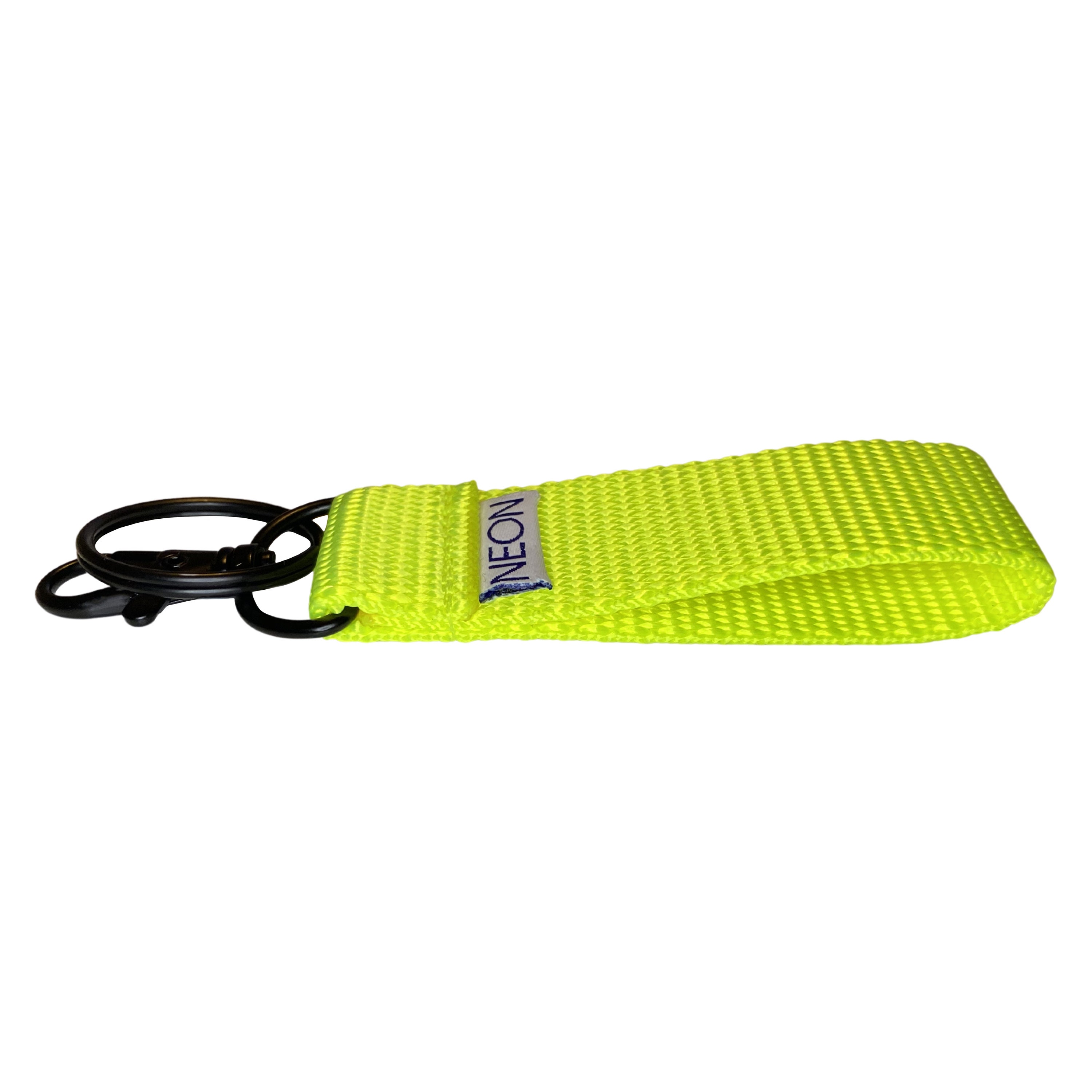 Mini Keychain Neon Fluorescent Yellow, Key Fob Wristlet, Swivel Lobster ...