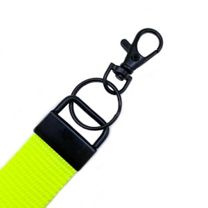 Neon Fluorescent Yellow Key Fob Wristlet - 3" or 5.5" - Optional ...