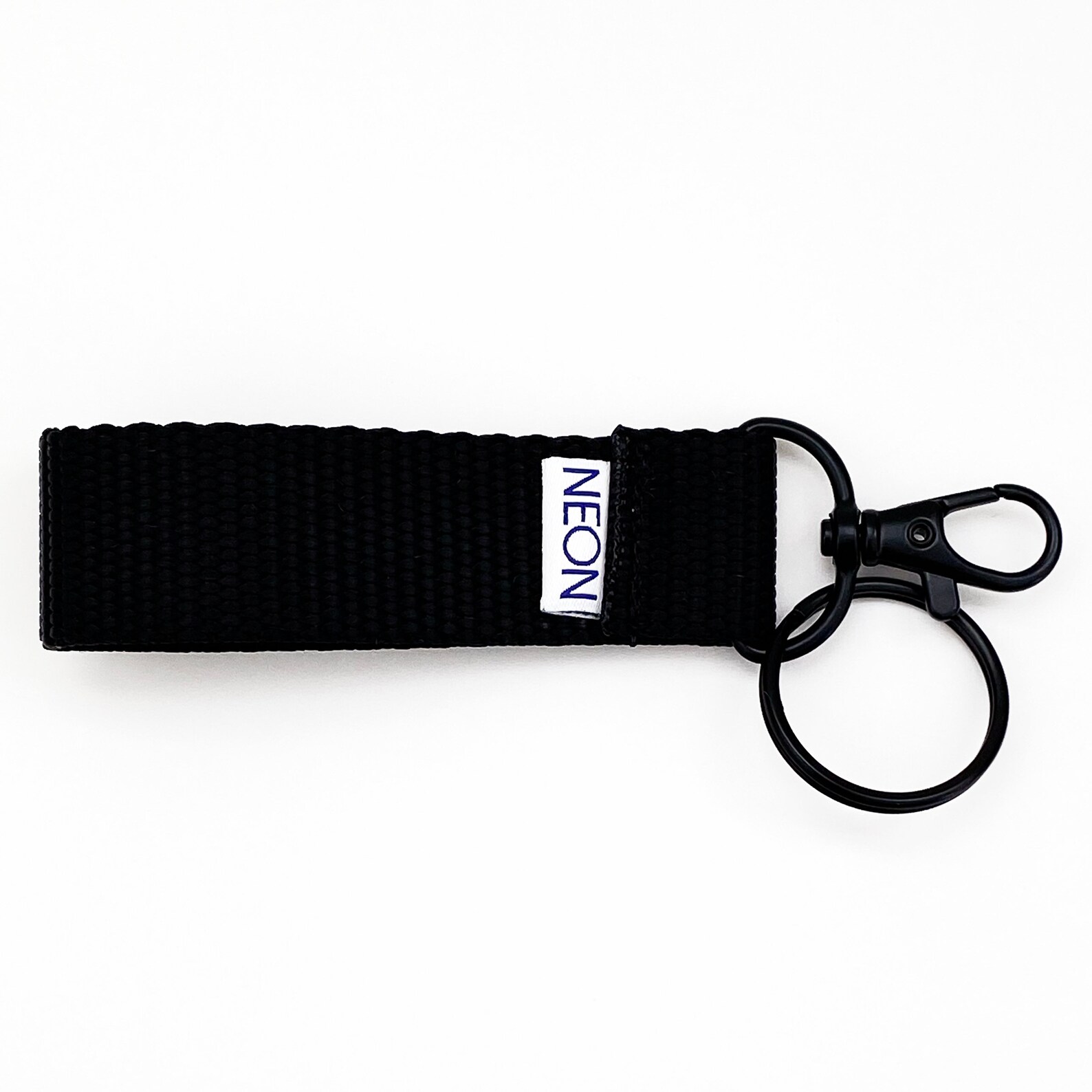 Black Mini Keychain Wristlet, Small Key Fob, Swivel Lobster Clasp and ...