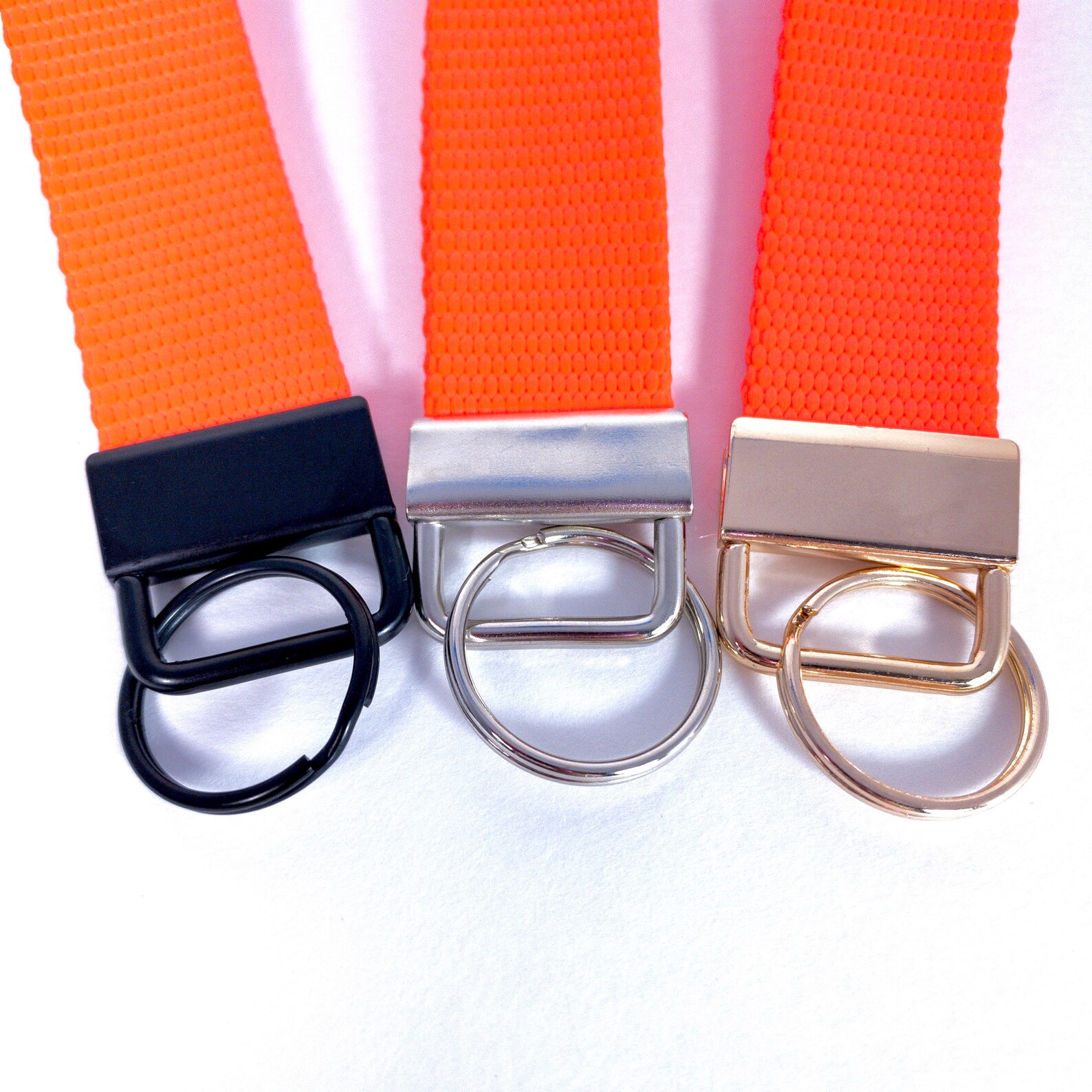 Neon Hot Orange Key Fob Wristlet 3 or 5.5 | Etsy