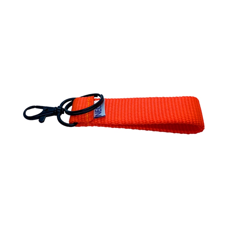 Key Fob Hot Orange Mini Keychain Wristlet, With Swivel Lobster Clasp ...