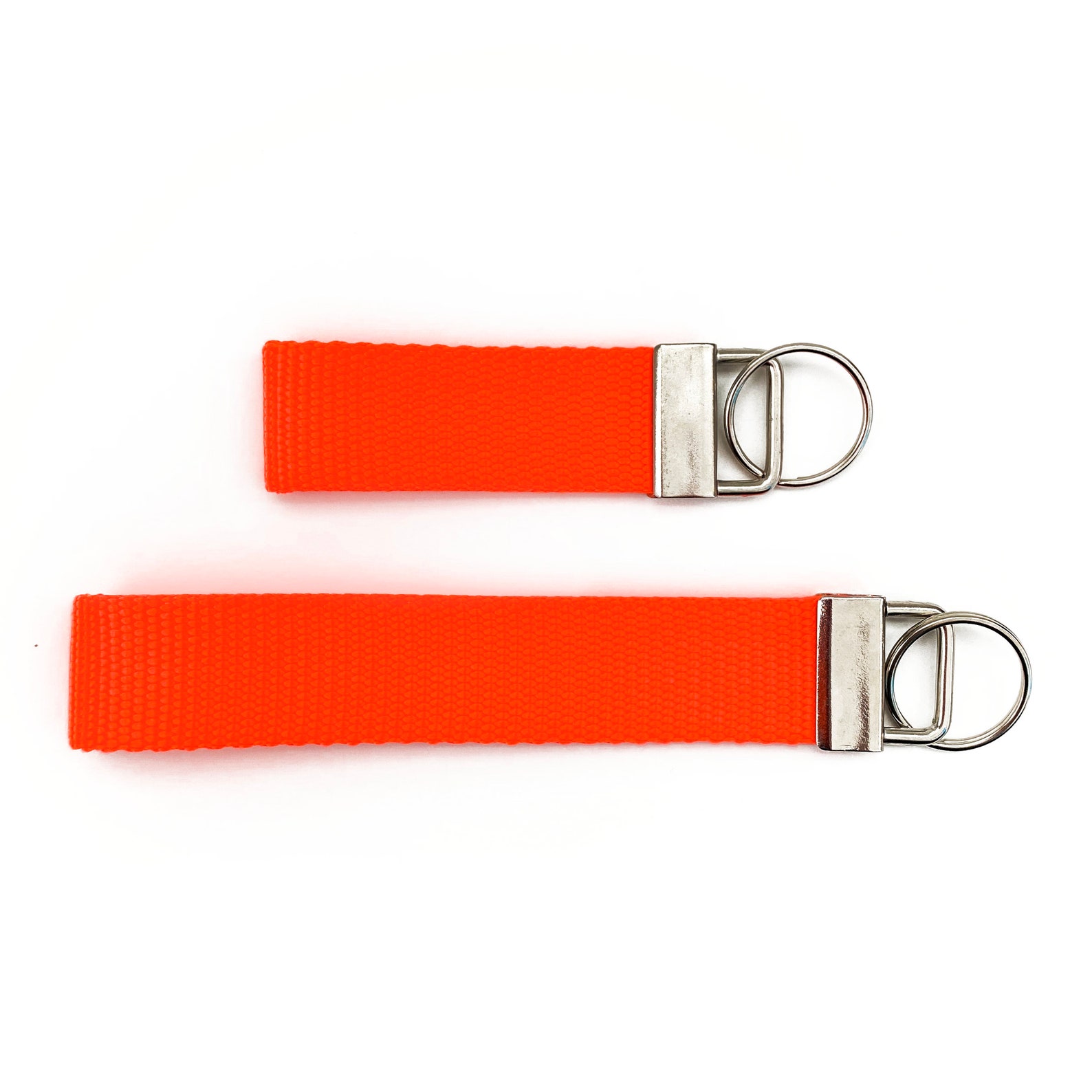 Neon Hot Orange Key Fob Wristlet - 3" or 5.5" - Optional Swivel Clasp ...
