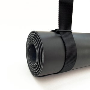 2-in-1 Neon Fluorescent Yellow Yoga Mat Carrying Stretching Strap ...