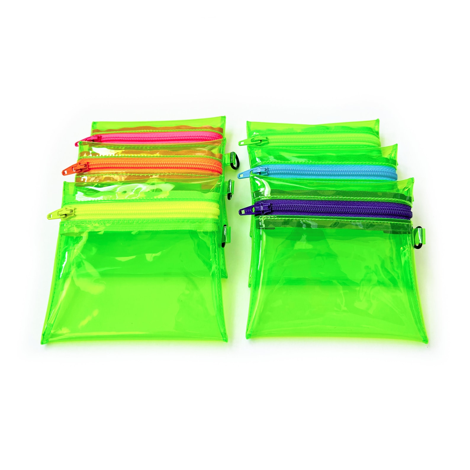 Zipper Coin Pouch Neon Green Vinyl - Choose Your Zipper Color! | Clip ...