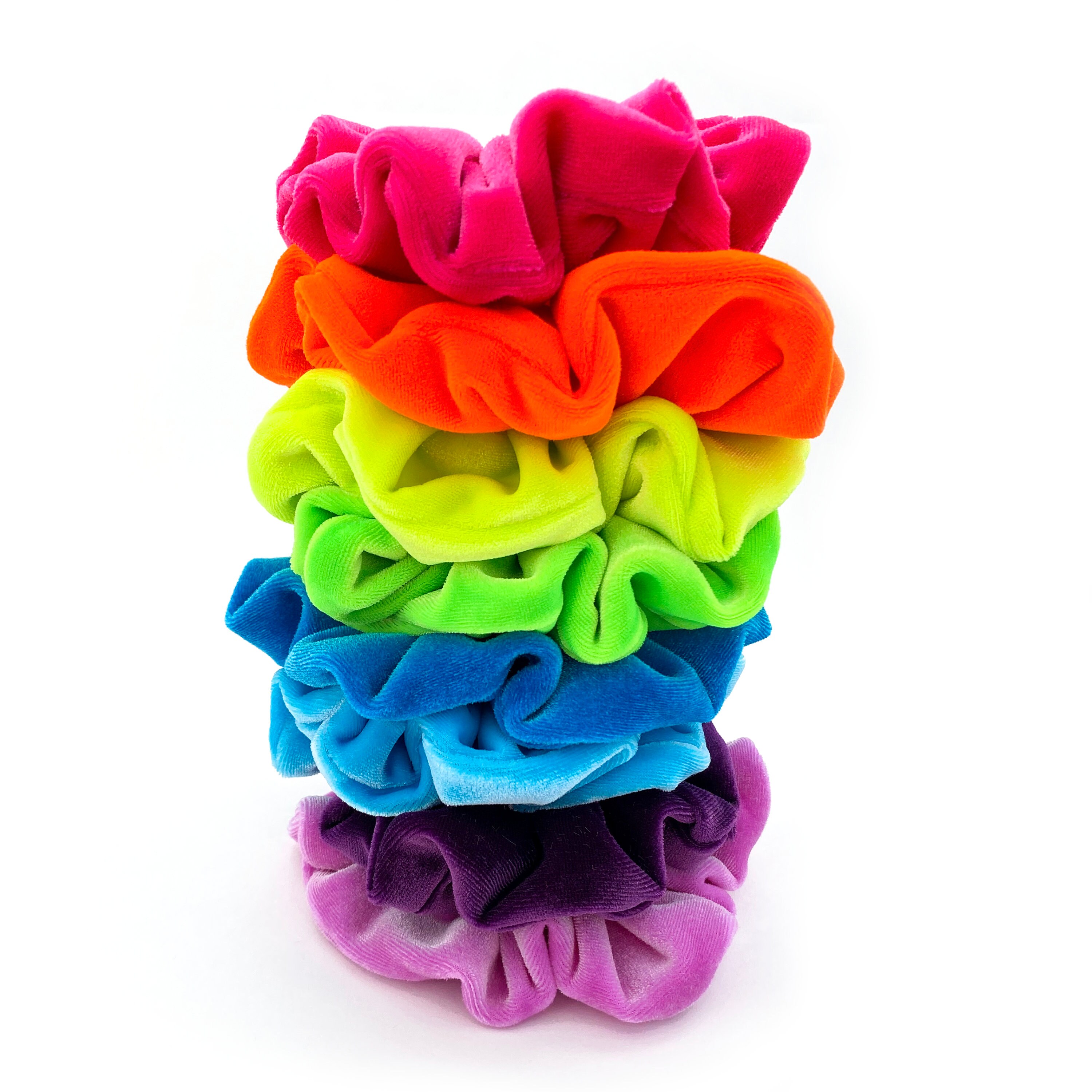Bright Rainbow Scrunchie Set Velvet Hair Scrunchies Full - Etsy