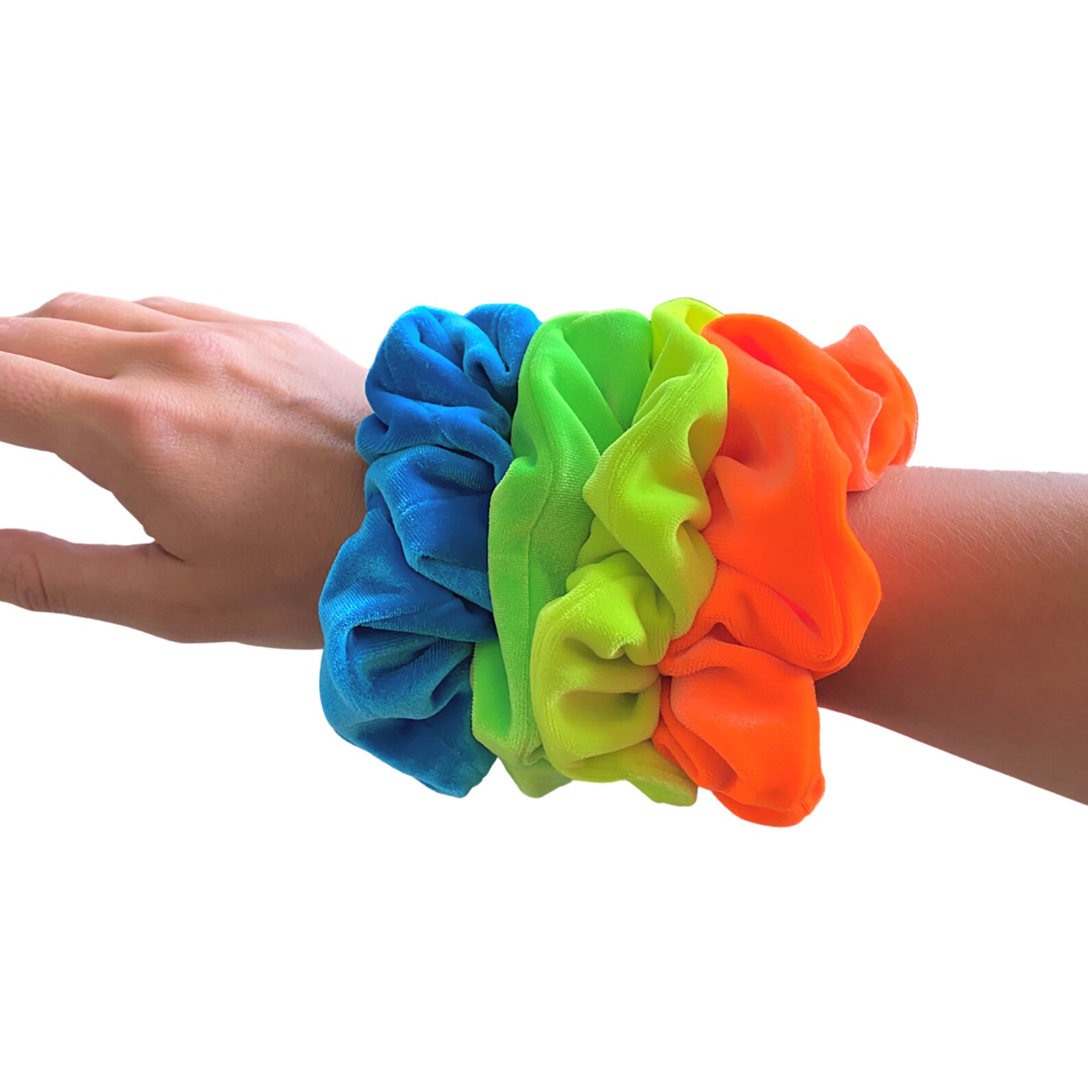 Neon Rainbow Scrunchie Set Velvet Hair Scrunchies Set of 6 - Etsy