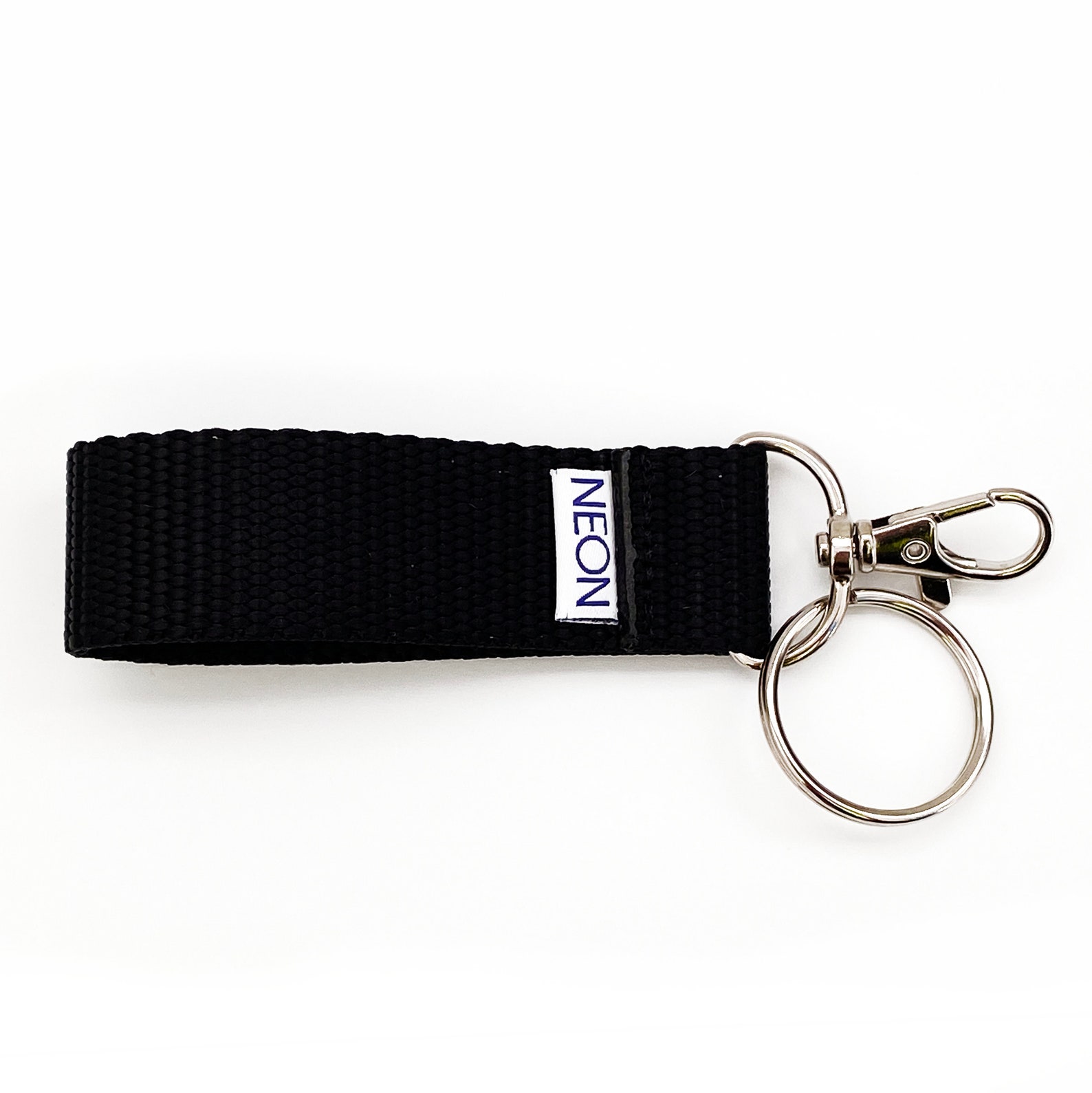 Black Mini Keychain Wristlet Small Key Fob Swivel Lobster - Etsy
