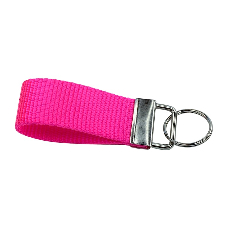 Neon Hot Pink Key Fob Wristlet 3 or 5.5 - Etsy