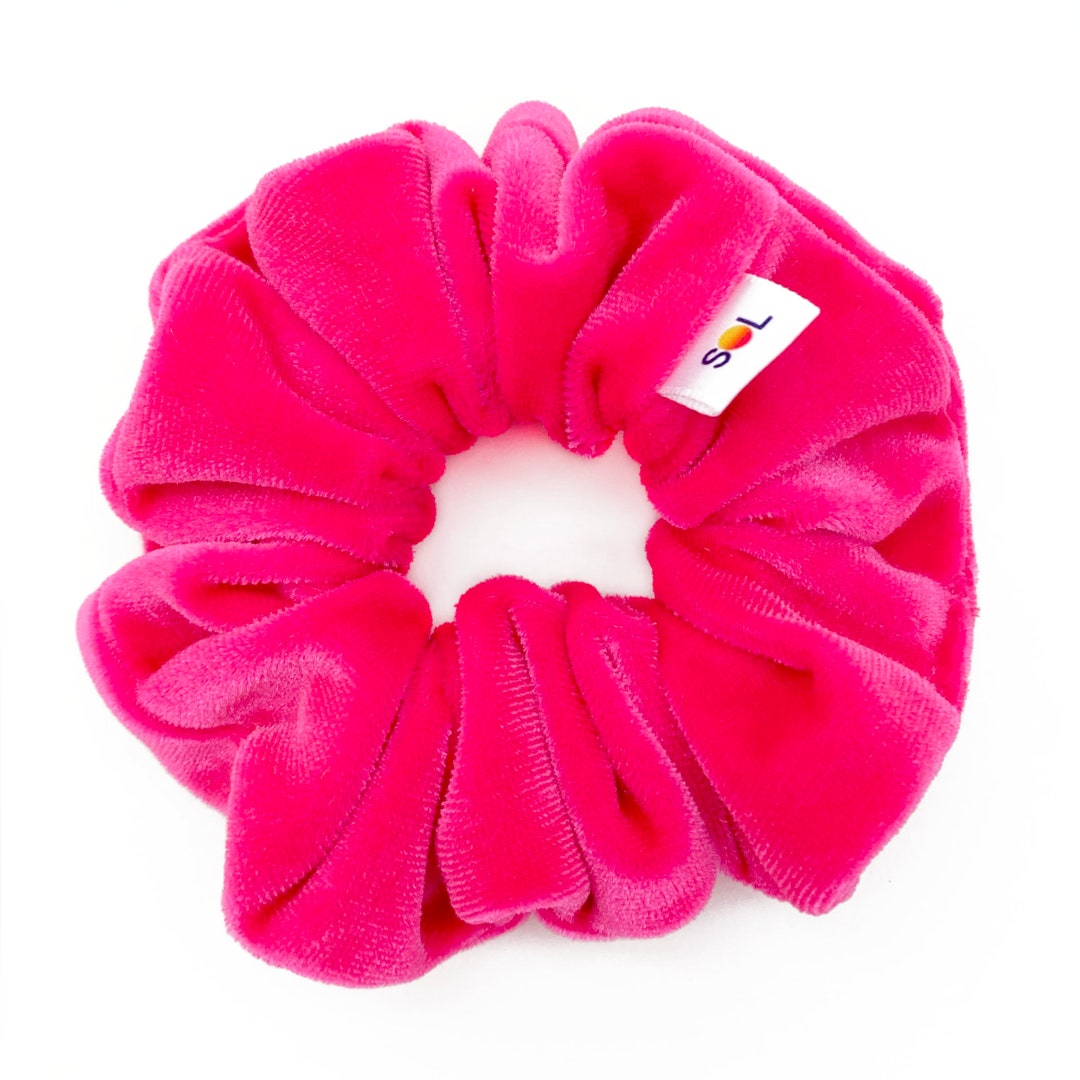 Neon Velvet Scrunchie Hot Pink Handmade Neon Hair Scrunchie - Etsy