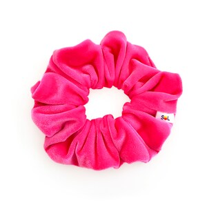 Neon Velvet Scrunchie Hot Pink, Handmade Neon Hair Scrunchie, Hot Pink ...