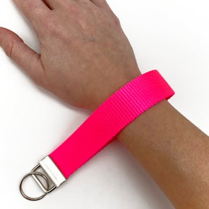 Neon Hot Pink Key Fob Wristlet - 3" or 5.5" - Optional Swivel Clasp - Etsy