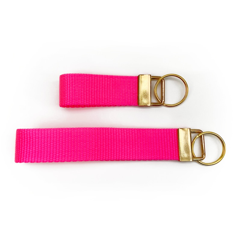 Neon Hot Pink Key Fob Wristlet 3 or 5.5 - Etsy
