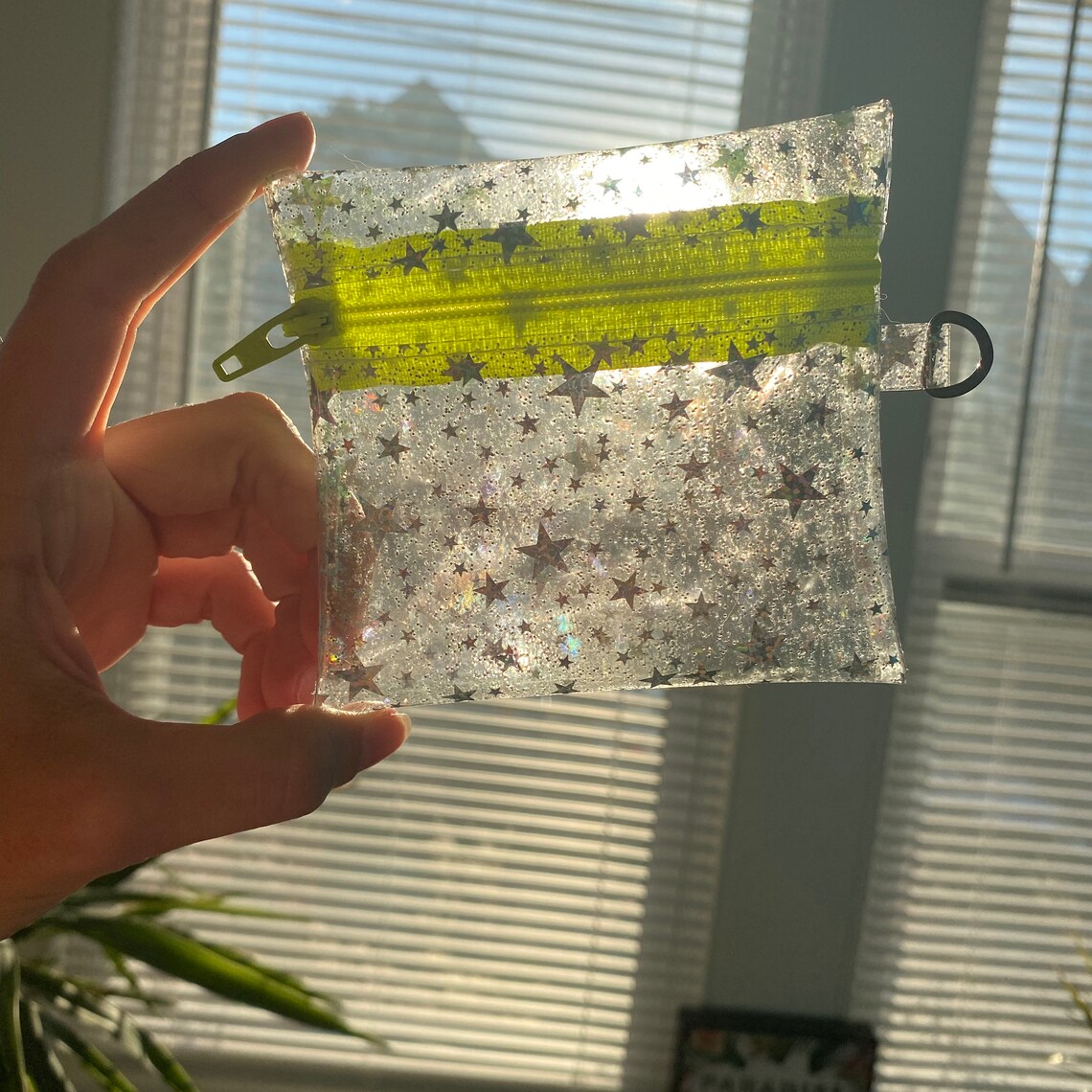 Pink Zipper Coin Pouch Clear Vinyl Iridescent Holographic | Etsy