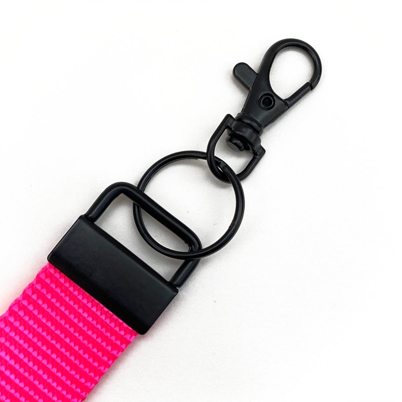 Neon Hot Pink Key Fob Wristlet 3 or 5.5 - Etsy